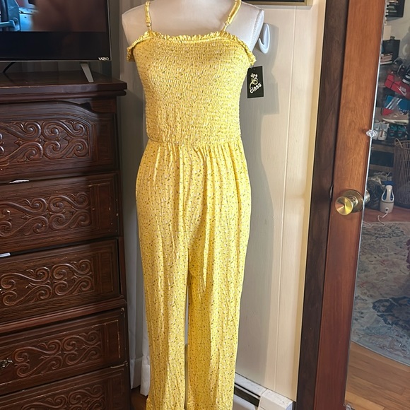 art class | Pants & Jumpsuits | Nwt Art Class Yellow Floral Jumpsuit ...